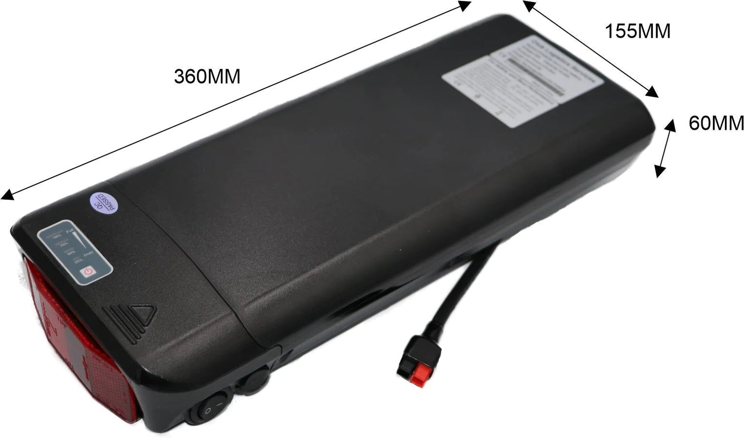 36V 14Ah / 504Wh Rear Rack Samsung eBike Battery With Rack CPSSE36-14 ...